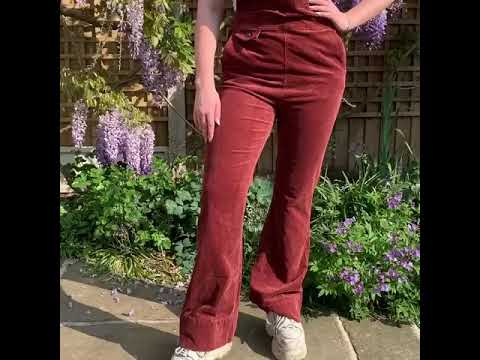 Groovy 70s flared corduroy dungarees