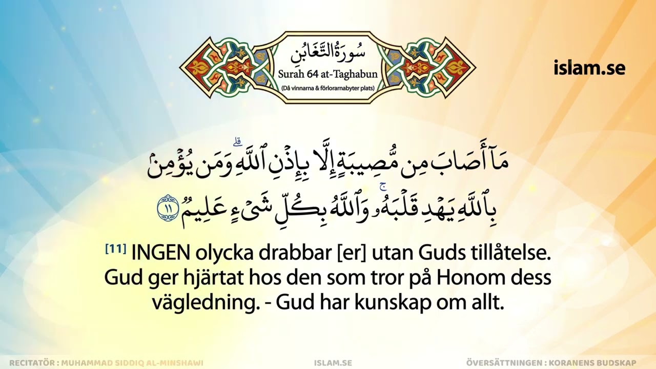 Surah 64 At Taghabun Då vinnarna och förlorarna byter plats Koranen på