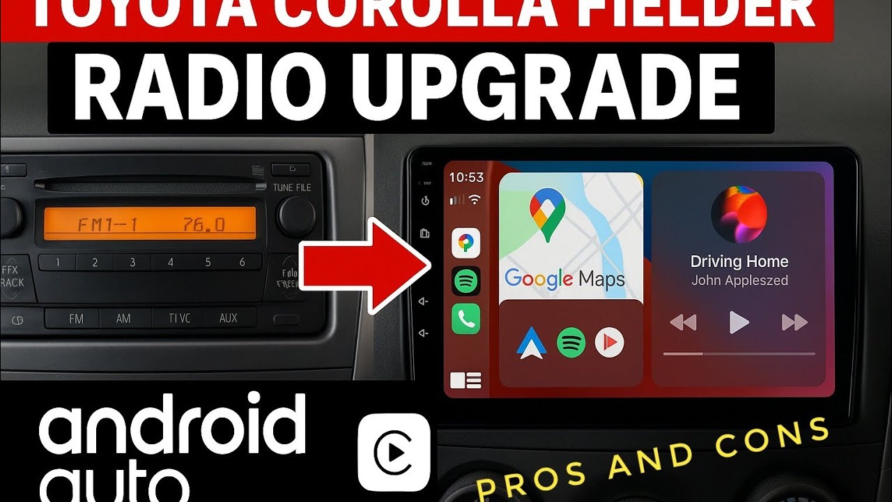 Toyota Corolla Axio Fielder Android Auto head unit Upgrade and its features | Radio | Apple Carplay