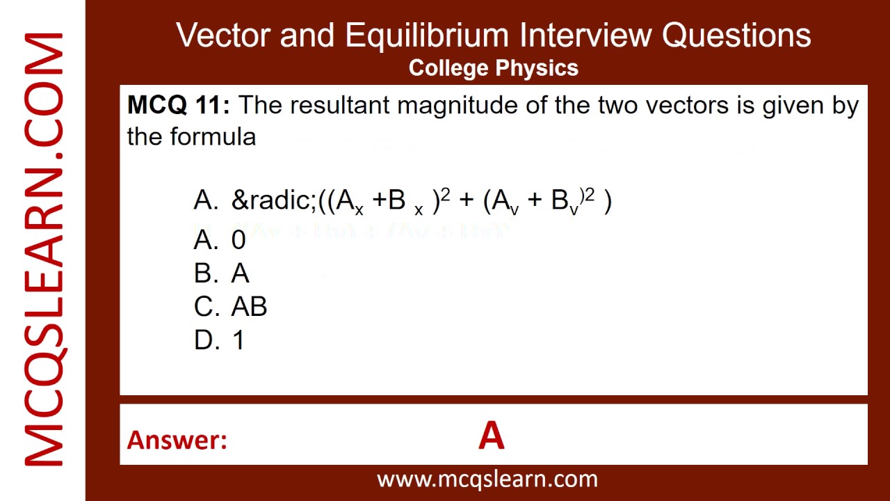 Vector & Equilibrium Questions Answers | Vector Equilibrium Notes | Class 11–12 Ch 13 PDF Quiz | App