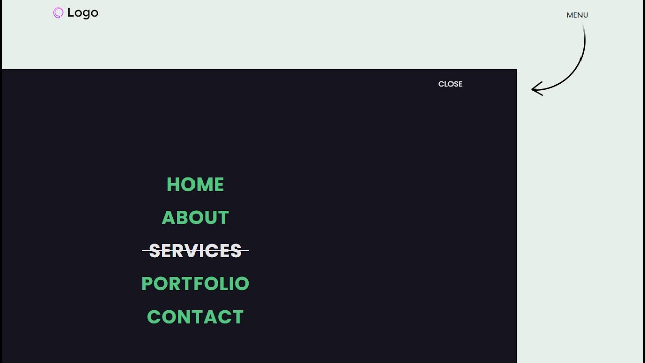 Full Screen Menu Using Html Css & Javascript