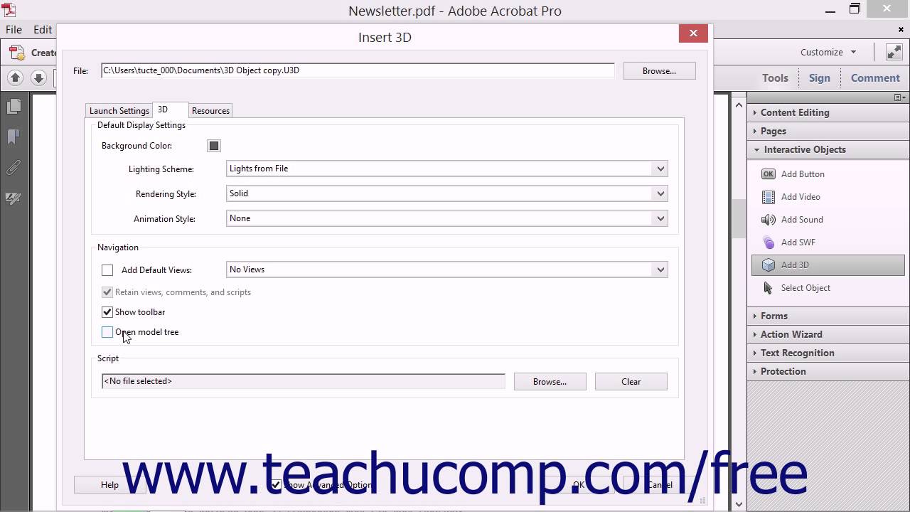Adding 3D Content to PDFs - Adobe Acrobat XI Training Tutorial Course