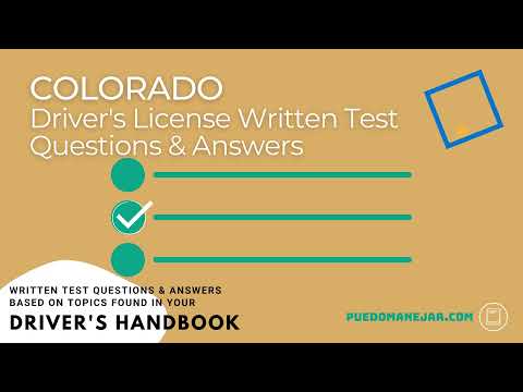 Colorado DMV Written Test Questions & Answers for Real the CO Driver's License Exam