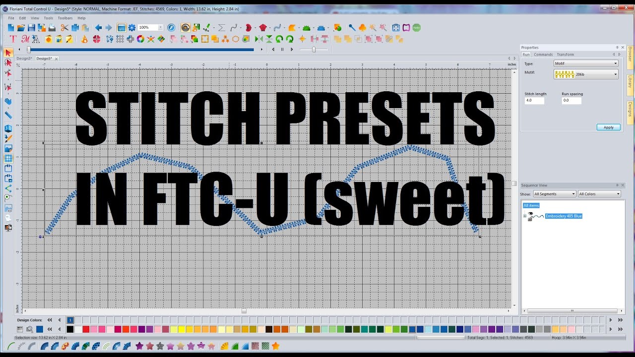 Floriani Total Control U - Stitch Presets!