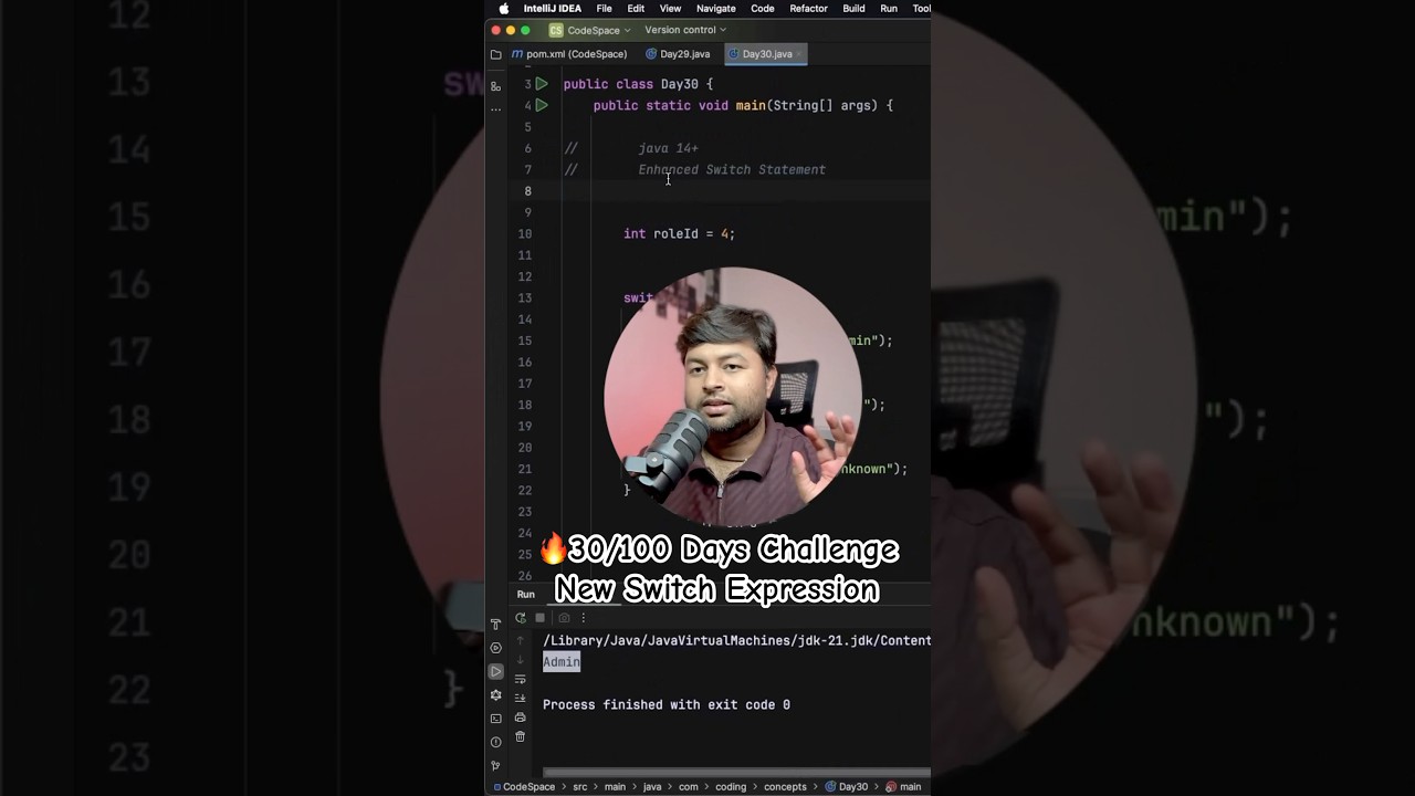 30/100 Days Java Coding Challenge | New Switch Expression #coding #javainterview #java #coding