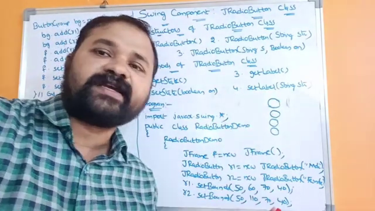 JRadioButton Class || Swing Components || Swing Controls || Java Programming