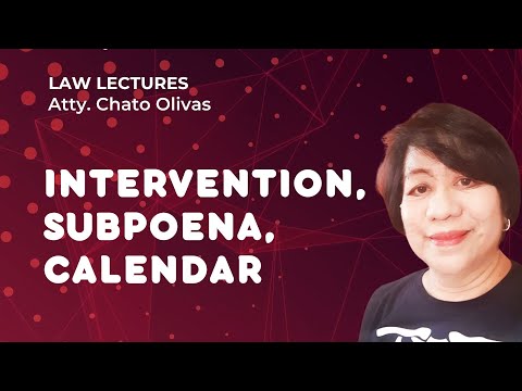 [CivPro]  Intervention, Subpoena, Calendar of Cases, Computation. of Time (Rules 19-22) ROC