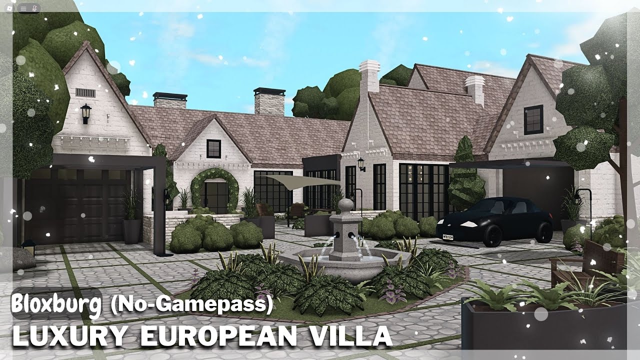 BLOXBURG: No-Gamepass Luxury European Villa Speedbuild | Roblox House Build