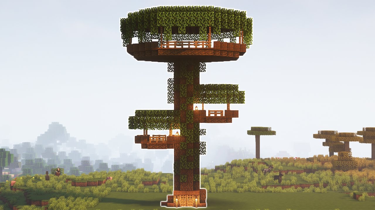 Minecraft | How to Build a TreeHouse | Easy and Quick Minecraft Tree House Building Tutorial ...