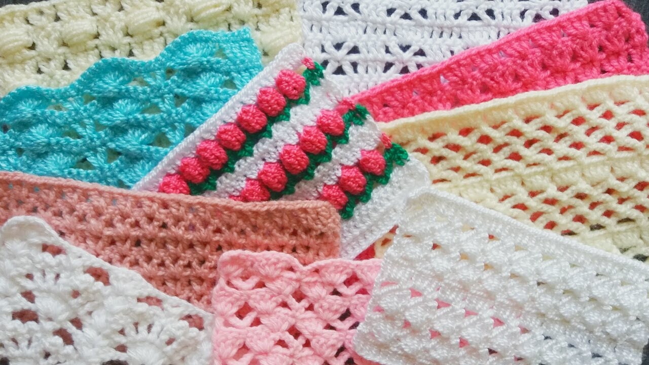 🔴Motivos/Puntadas/Muestras/Patrones/Puntos tejidos a crochet-para aplicar en proyectos! del 71 al 80