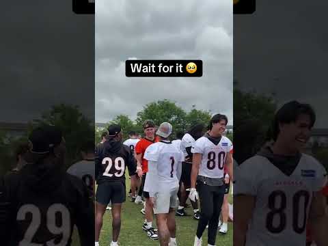 Ja'Marr Chase and Joe Burrow hug and reunite after practice (via @Bengals/TT)
