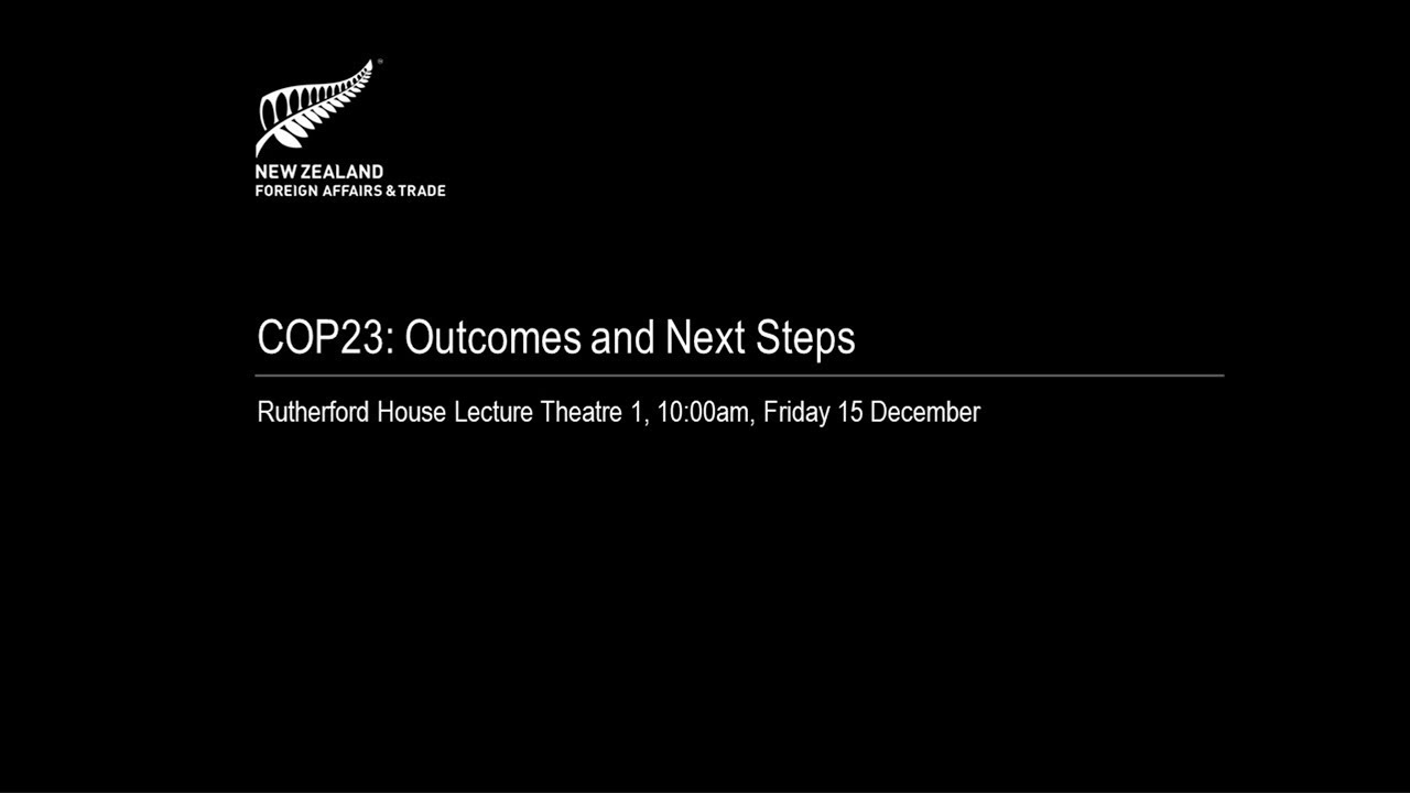 COP23: Next Steps & Outcomes