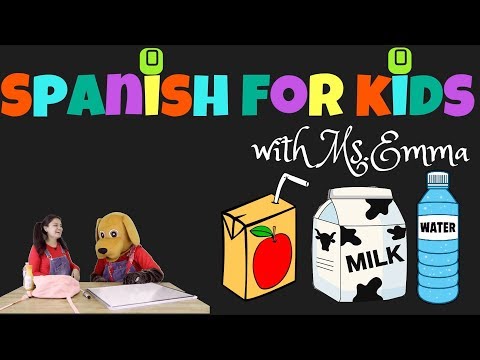 Spanish for kids | milk -juice-water