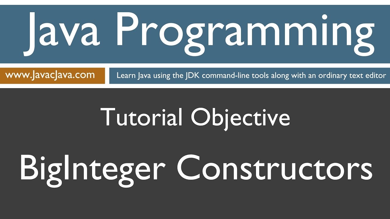 Learn Java Programming - BigInteger Constructors