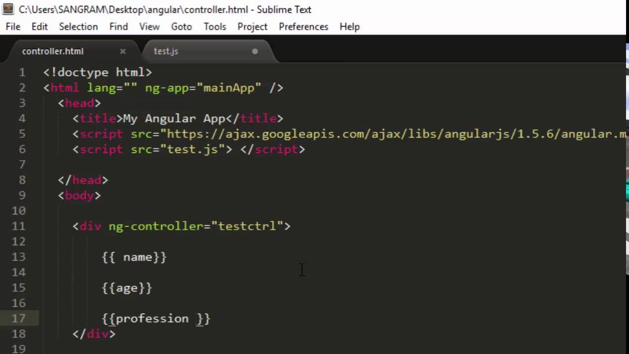AngularJS Controllers and scope Tutorial for Beginners