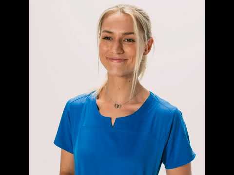 WonderWink PRO Womens Notch Scrub Top in Royal Blue