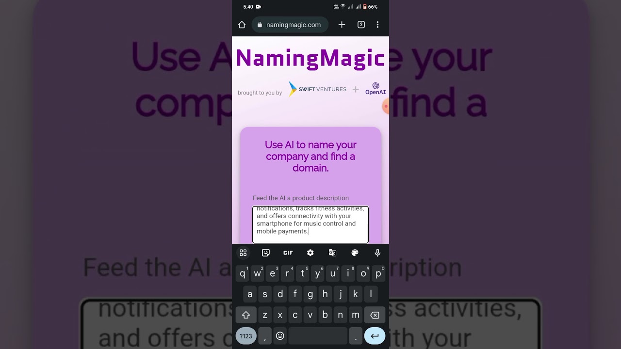 Naming Magic - Use AI to Name your Company and Find a Domain | Naming Magic Demo