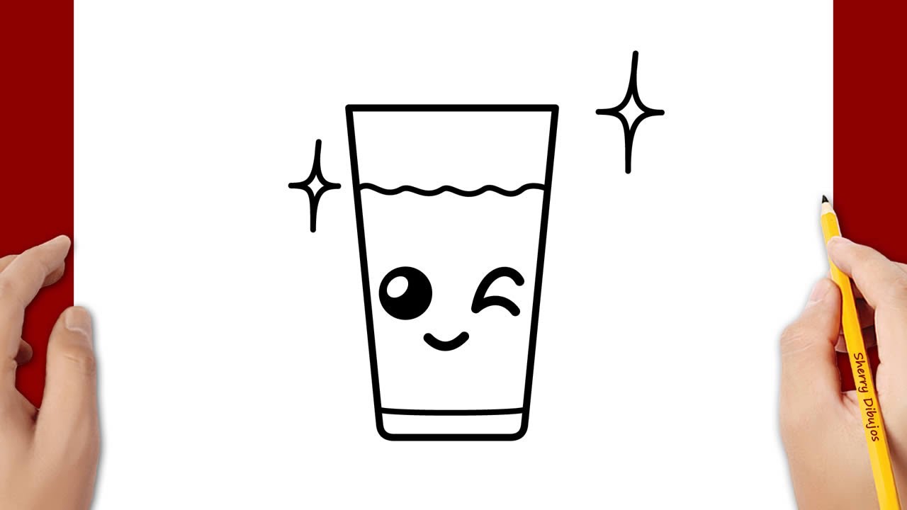CÓMO DIBUJAR UN VASO DE AGUA KAWAII | DIBUJOS FÁCILES