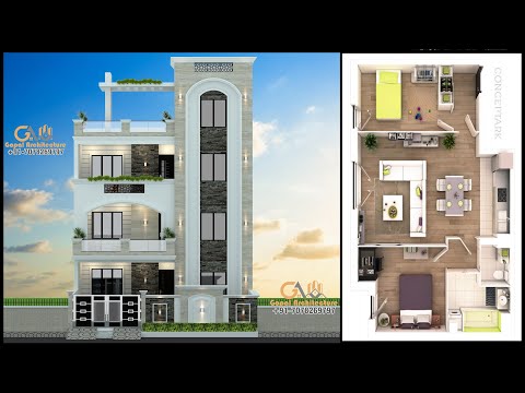33x75 3 Family House Design, 3Floor House Design, Gopal Architecture