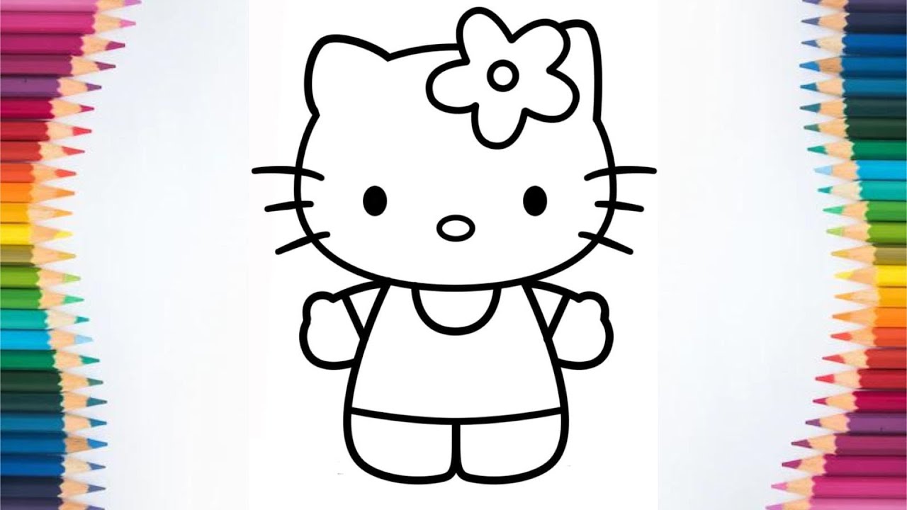 How to Paint Hello Kitty Coloring Page | Coloring Pages and Painting for Kids, Toddlers - 4K 60FPS