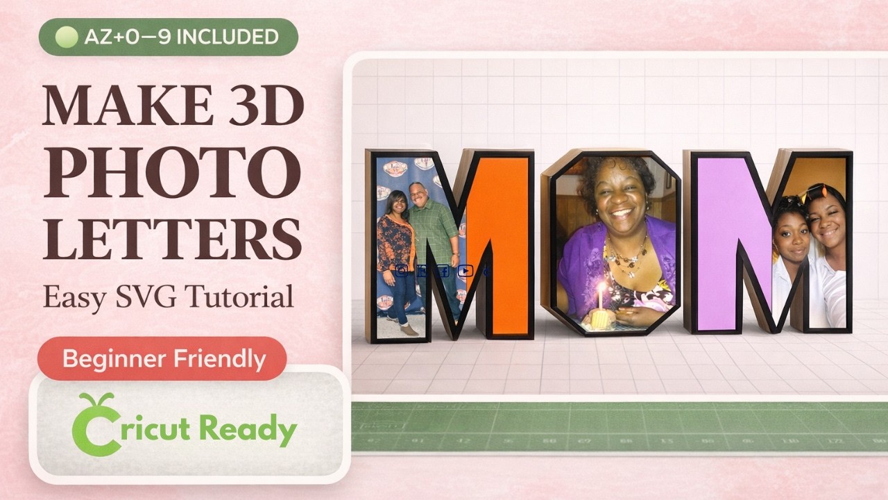 How to Make 3D Letters in Cricut | 3D Letter SVG Tutorial (A–Z & 0–9)