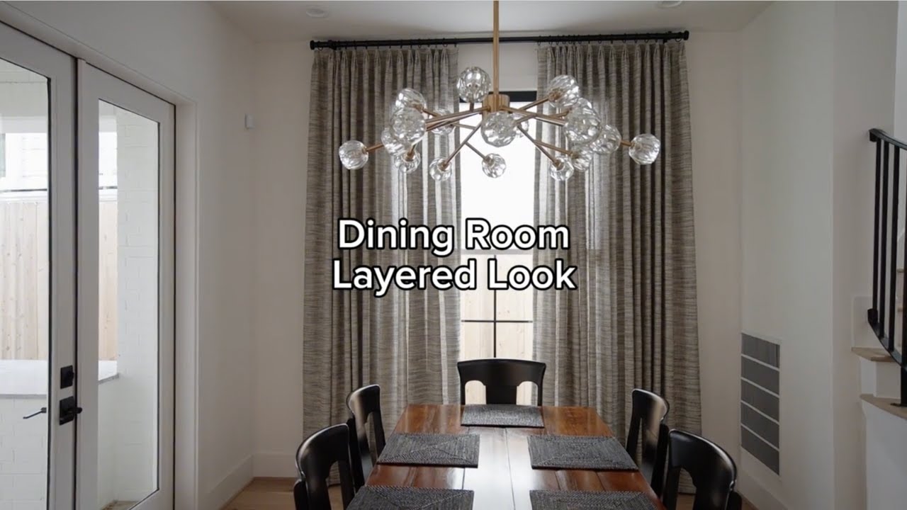 Layered Dining Room Shades with Sheer Drapery & Roller Shades | Creative Blinds #shadetherapy