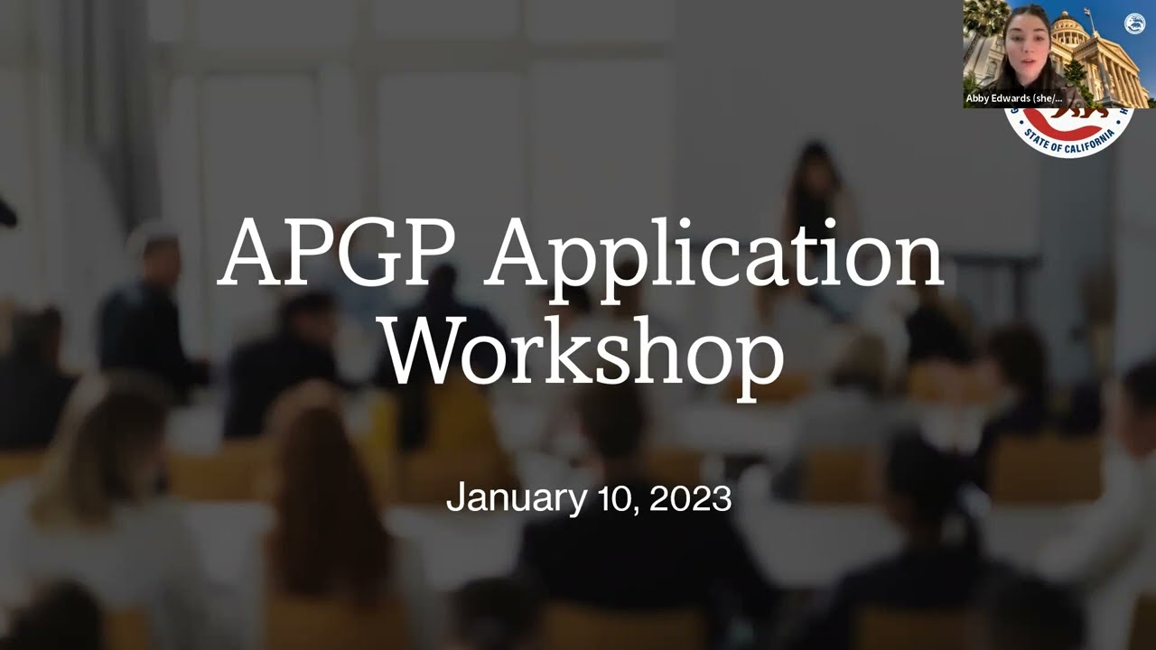APGP Round 1 Application Workshop Recording