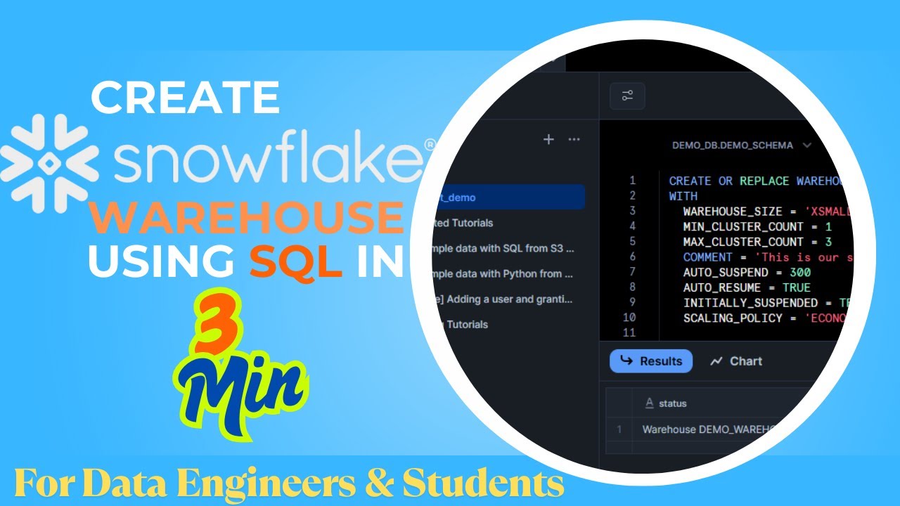 Data Engineering | Create Snowflake Warehouse Using SQL in Snowsight | Step-by-Step Guide
