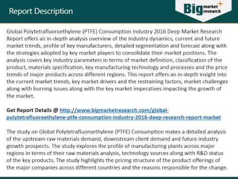 Global Polytetrafluoroethylene (PTFE) Consumption Industry 2016 Demand, Size & Report