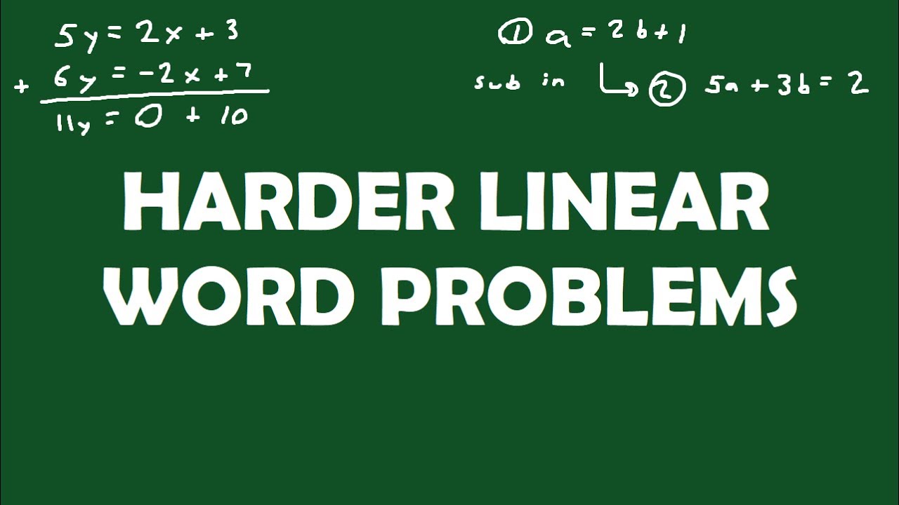 Linear Word Problems Using Substitution and Elimination