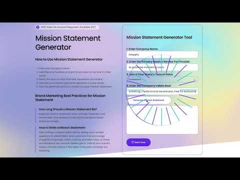 Free Mission Statement Generator for Brand Marketing You've Been Waiting For✨#marketing #aigenerator