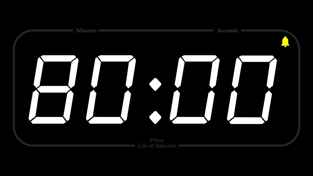 80 MINUTE - TIMER & ALARM - 1080p - COUNTDOWN