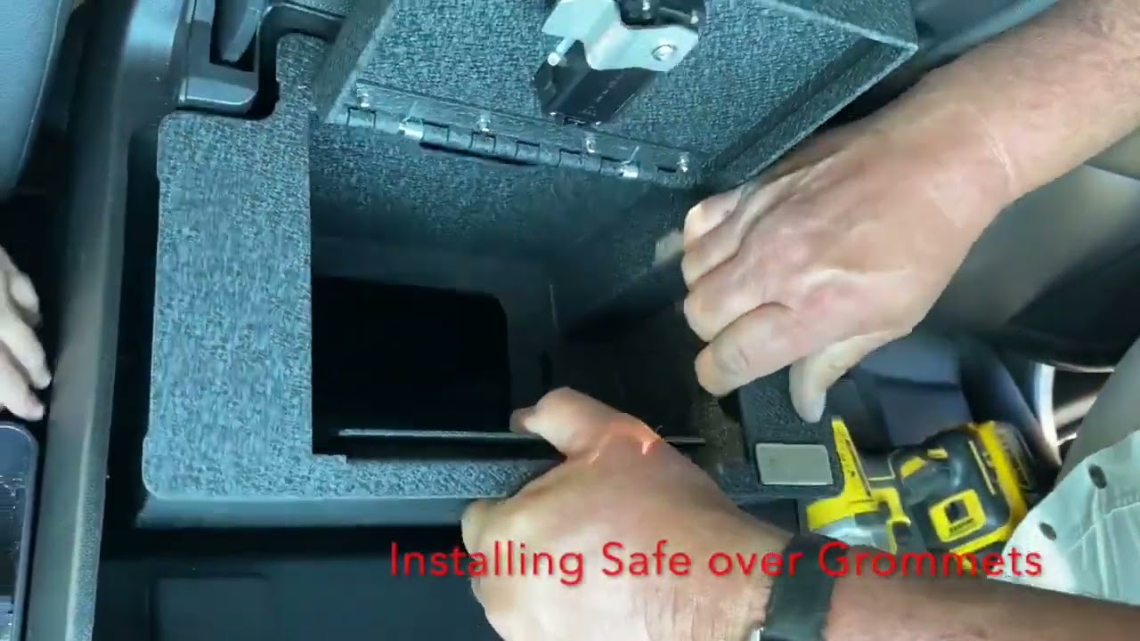 Chevy Silverado/GMC In-vehicle console safes gun safes installation.(Fingerprint Lock with Key)