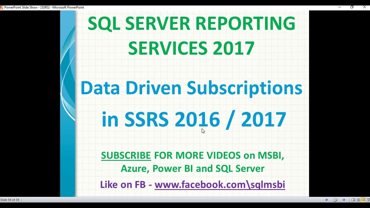 Data Driven Subscriptions in SSRS 2016 | ssrs subscriptions