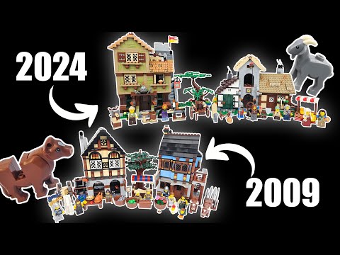 LEGO Medieval Town Square vs. Market Village COMPARISON! (10332, 10193)
