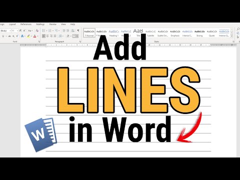 How To Add Lines In Word