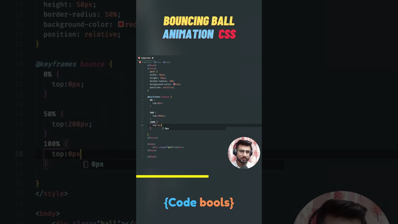 Bouncing ball animation #code  #css  #bounce   #shorts