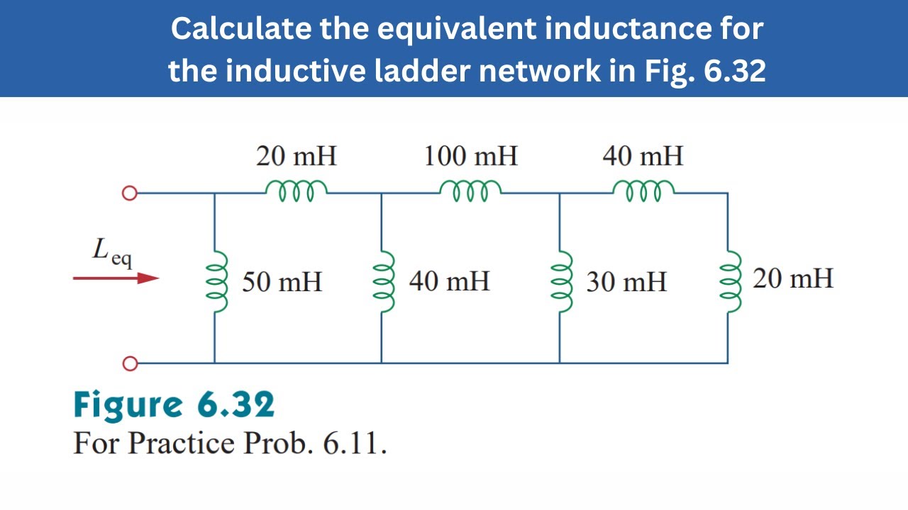 Practice Prob 6.11 | Calculate the equivalent inductance in Fig. 6.32 | FEC 4th Edition