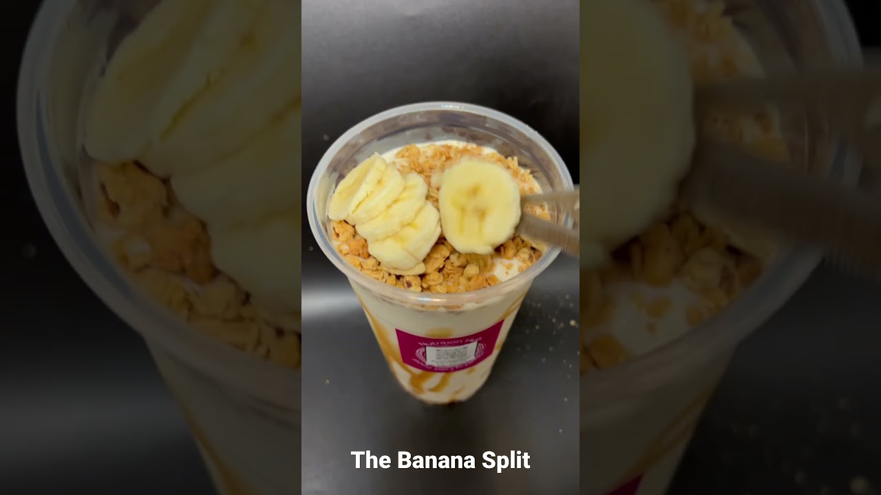 The making of the banana split. 300 calories and 30g of protein