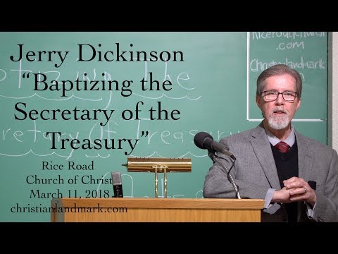 Baptizing the Secretary of the Treasury | Christian Landmark