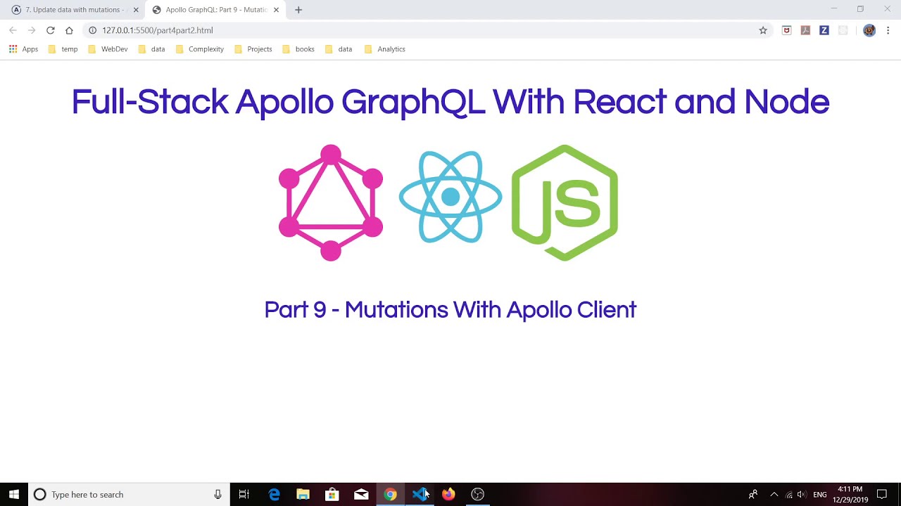 Full Stack Apollo GraphQL With React and Node: Part 9 - Mutations With Apollo Client