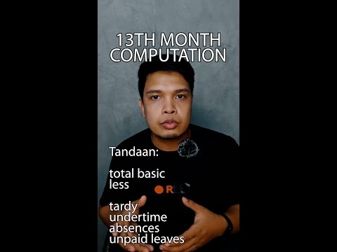 13th Month pay pag may absent?