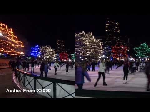 Compare Sony RX10 iii vs X3000 in low light 4K