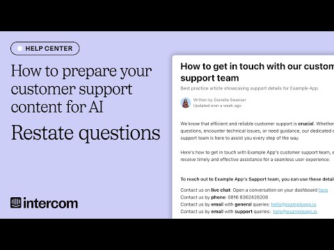 How to prepare your customer support content for AI - Restate questions