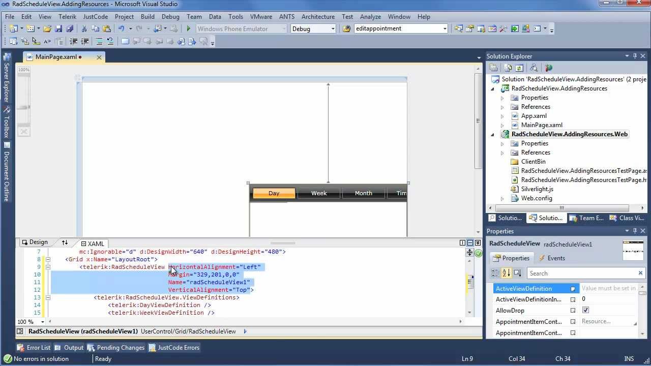 ScheduleView - Part 3: Adding Resources (Silverlight & WPF)