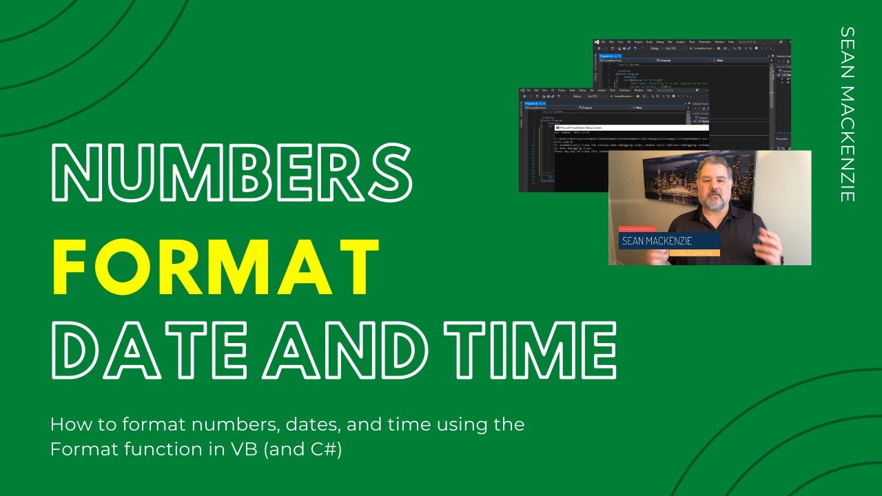 How to format Numbers, Time and Date using the Format Function in VB.net and C#
