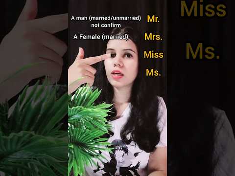 Difference between MR, MRS, MISS and MS #shorts #learnenglish #viralshorts