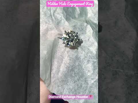 5 CTW Hidden Halo Round Diamond Engagement Ring at Diamond Exchange Houston