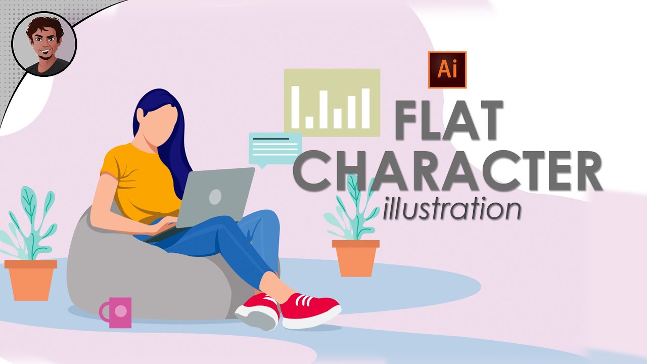 Easy Flat Character Vector Art in Adobe Illustrator | Vector Art | Speed Art