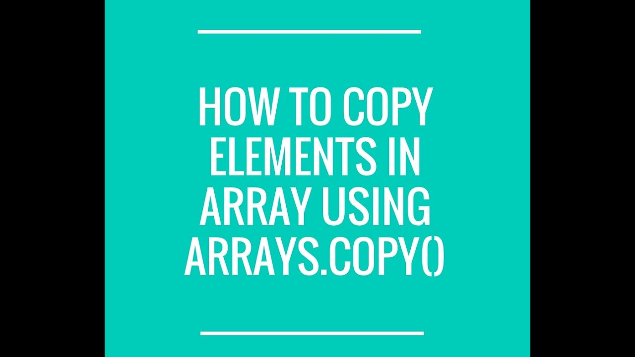 How to copy elements from one array to other in java?